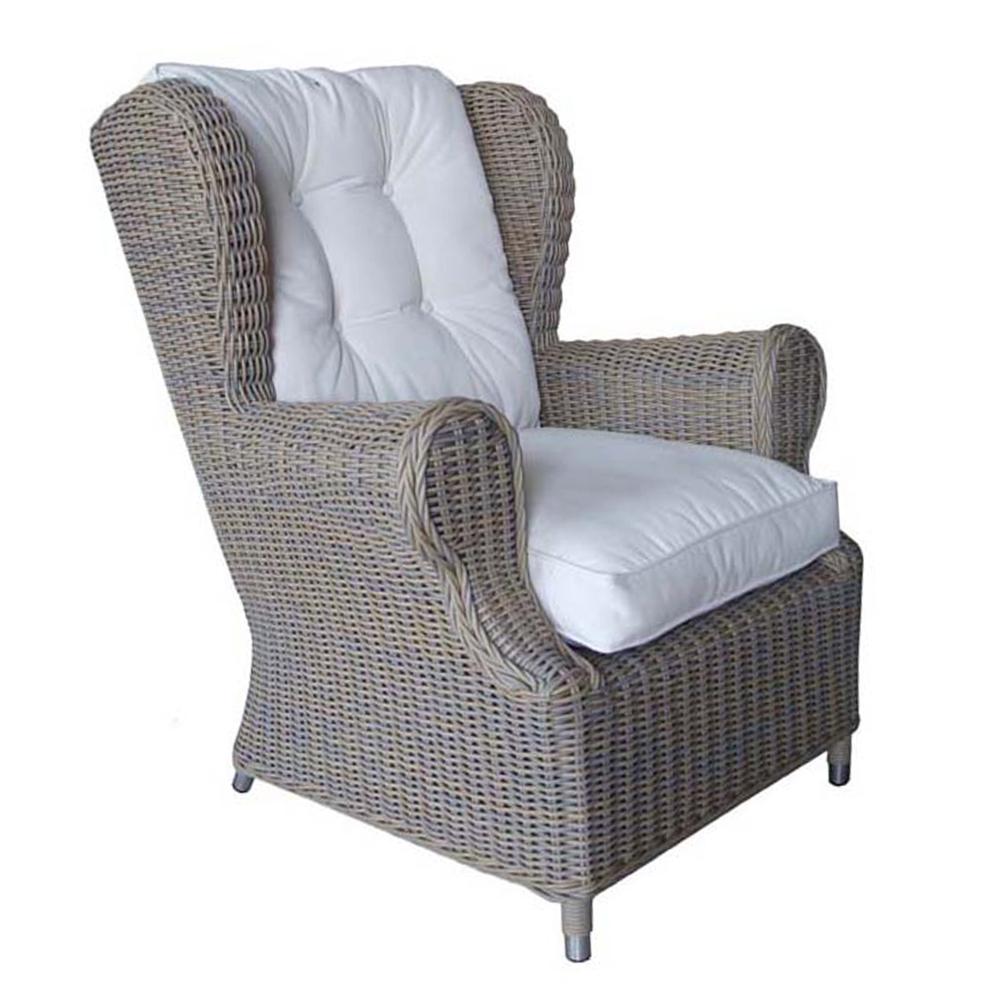 Outdoor wicker wingback chair store