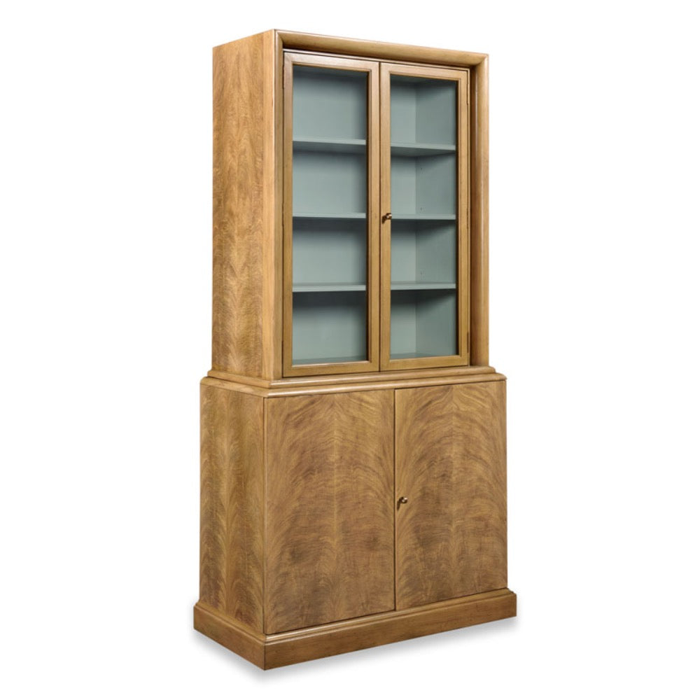 Two-Tone Display Cabinet with Glass Doors and Shelves | BSEID